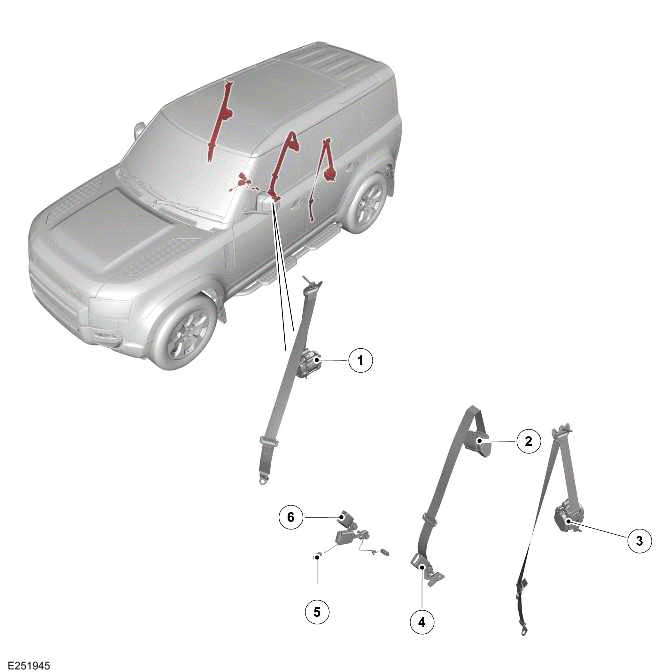 Land Rover Defender - Component Location, Overview - Airbag and Safety ...