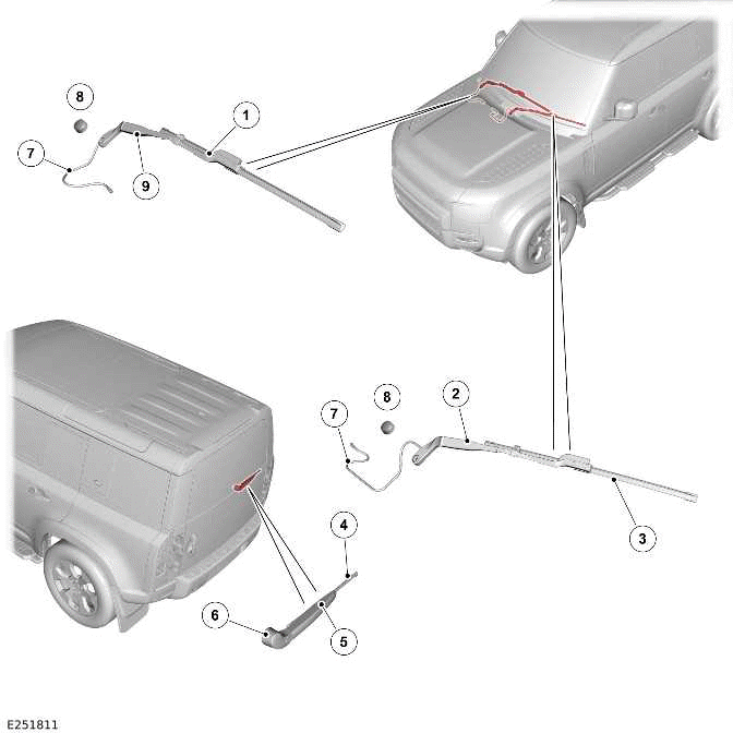 Land Rover Defender - Wipers and Washers - Description - Wipers and Washers