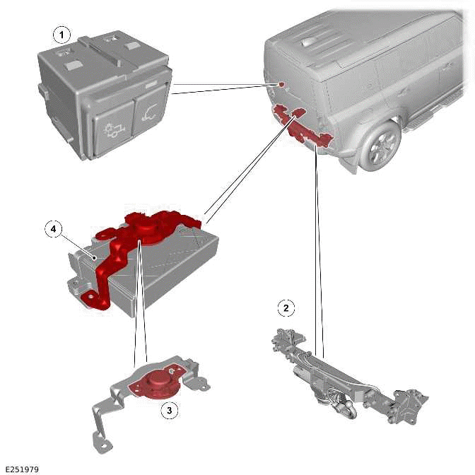 Land Rover Defender - Towbar - Component Location, Overview - Towbar