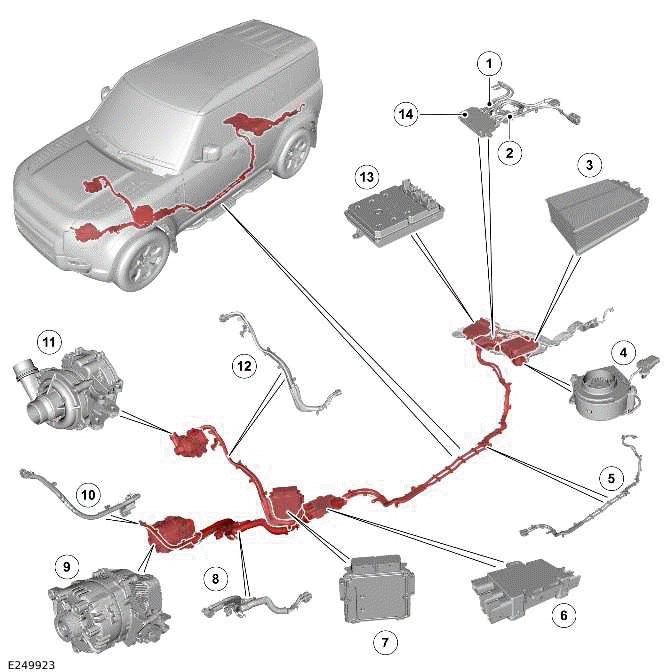 Land Rover Defender - MHEV Battery and Cables - Battery, Mounting and ...