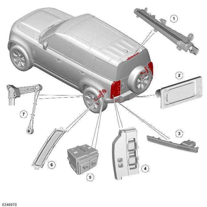 Land Rover Defender - Exterior Lighting - Component Location, Overview ...
